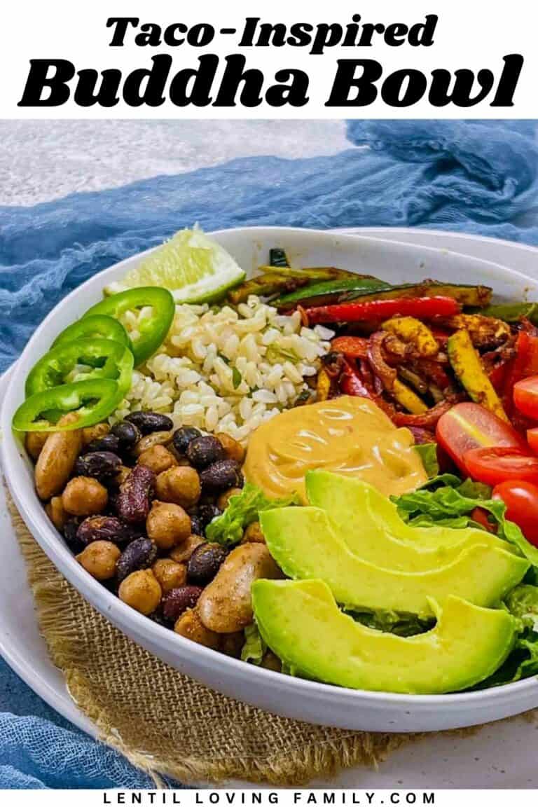 Taco-Inspired Buddha Bowl with Veggies and Mixed Beans