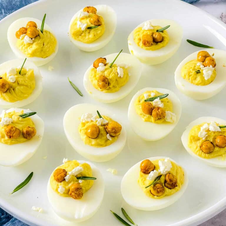 Chickpea Deviled Eggs (Vegetarian Party Appetizer, Easy Make-Ahead)
