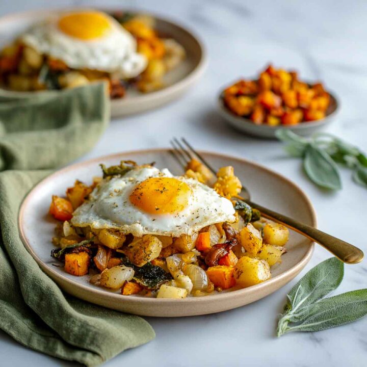 Butternut Squash Breakfast Hash with Sage and Eggs